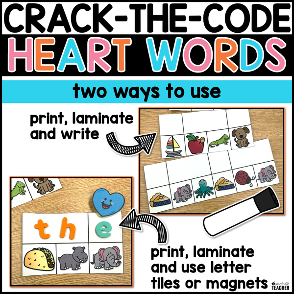 Secret Heart Words - A Beginning Sounds and High Frequency Words Activ ...