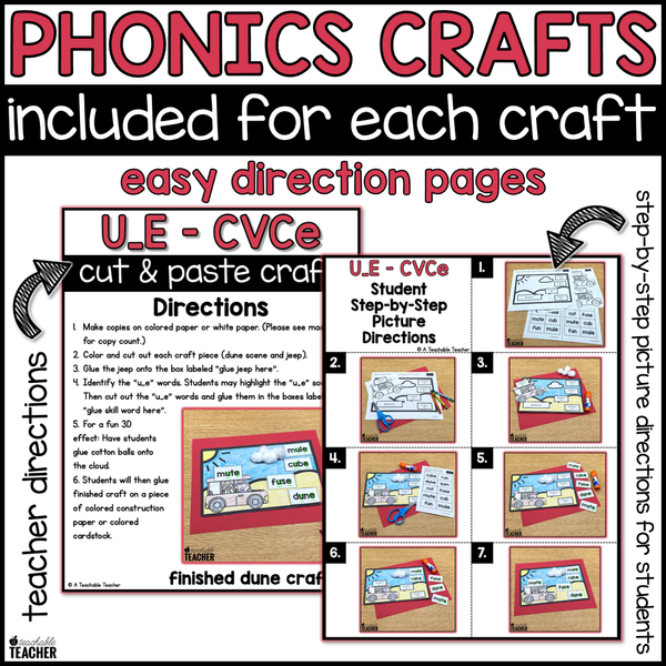 CVCe Phonics Crafts – A Teachable Teacher