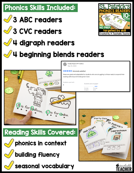 St. Patrick's Day Decodable Readers – A Teachable Teacher