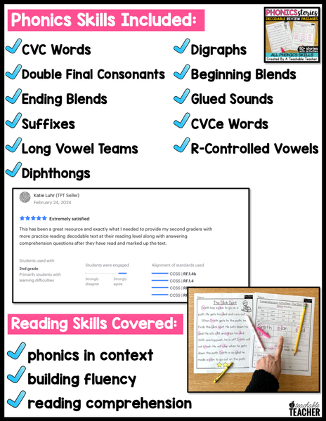 Decodable Phonics Review Passages – A Teachable Teacher