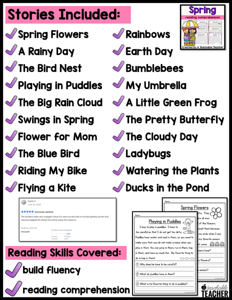 Spring Reading Comprehension – A Teachable Teacher