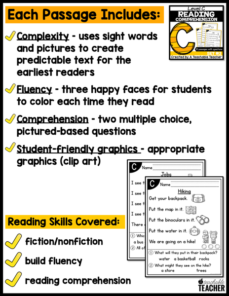 Level C Reading Comprehension Passages and Questions - Set Two – A ...