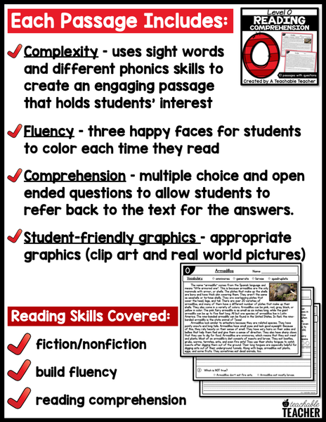 Level O Reading Comprehension Passages and Questions – A Teachable Teacher
