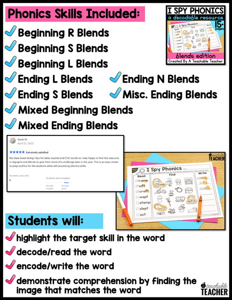 I Spy Phonics: Read & Write Blends – A Teachable Teacher