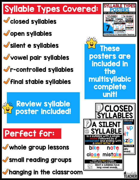 Decoding Multisyllabic Words Posters Teaching Practice – A Teachable ...