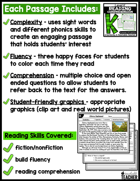 Level K Reading Comprehension Passages and Questions – A Teachable Teacher