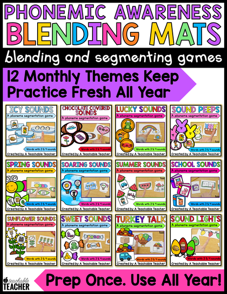 Phonemic Awareness Games Blending & Segmenting Mats - The BUNDLE – A ...