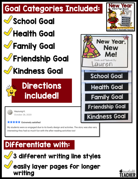 New Year Mini Flip Book - Goal Setting for Kids – A Teachable Teacher