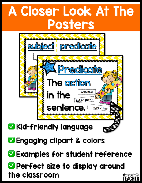 Subject and Predicate Mini Posters – A Teachable Teacher