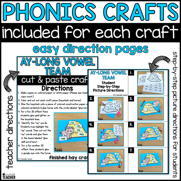 Long Vowel Teams Phonics Crafts – A Teachable Teacher