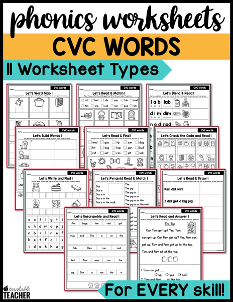 CVC Words Phonics Worksheets - The Science of Reading – A Teachable Teacher