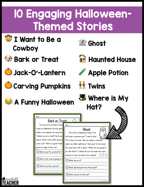 Halloween Reading Comprehension – A Teachable Teacher