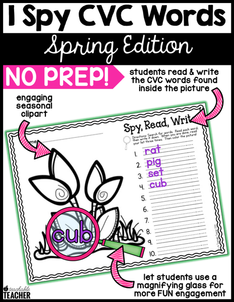 I Spy CVC Words - Spring Edition – A Teachable Teacher
