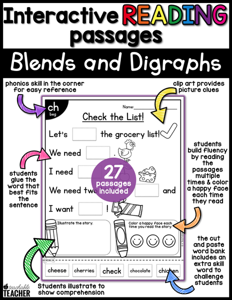 Interactive Reading Passages - Blends and Digraphs – A Teachable Teacher