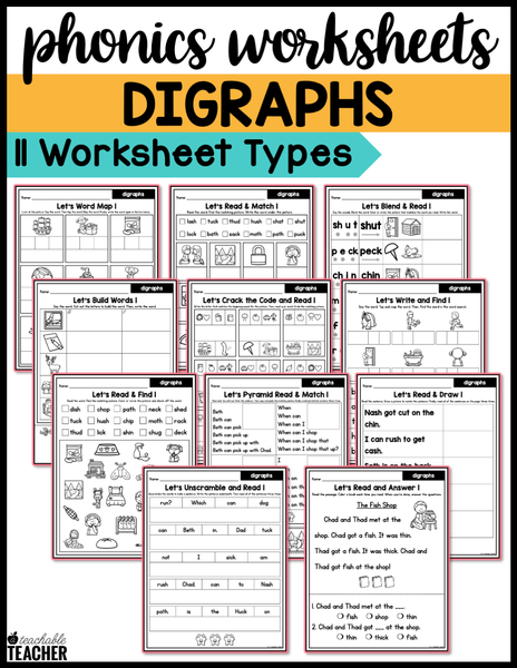 Digraphs Phonics Worksheets - The Science of Reading – A Teachable Teacher