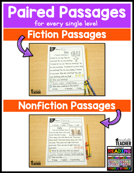 Leveled Reading Comprehension Passages AA-P SUPER BUNDLE – A Teachable ...