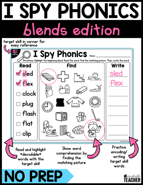 I Spy Phonics: Read & Write Blends – A Teachable Teacher