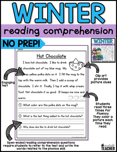 Winter Reading Comprehension – A Teachable Teacher