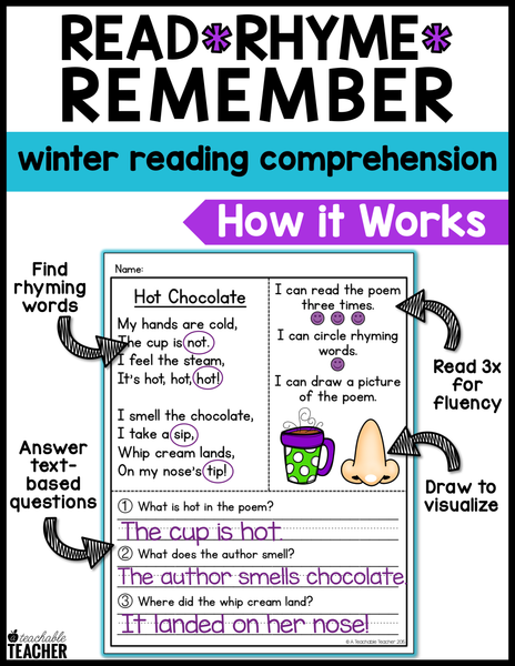 Read Rhyme Remember - Winter Reading Comprehension – A Teachable Teacher