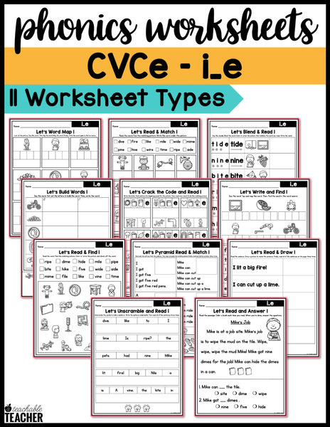CVCe - i_e Phonics Worksheets - The Science of Reading – A Teachable ...