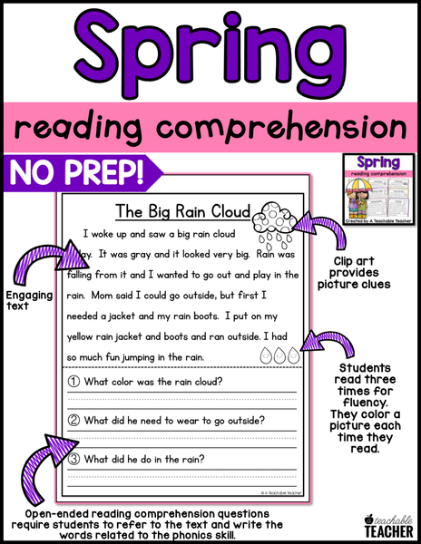 Spring Reading Comprehension – A Teachable Teacher