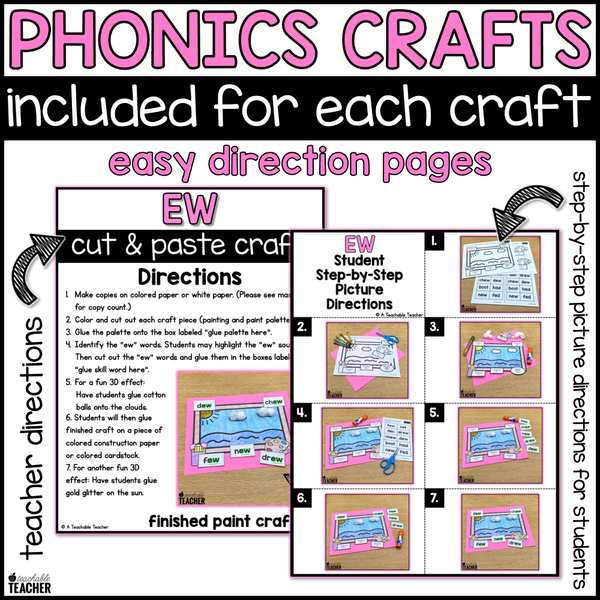 Diphthongs Phonics Crafts – A Teachable Teacher