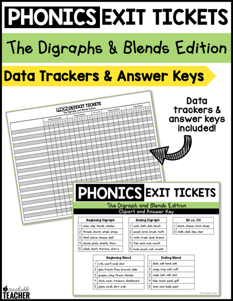 Phonics Exit Tickets - The Digraphs and Blends Edition – A Teachable ...