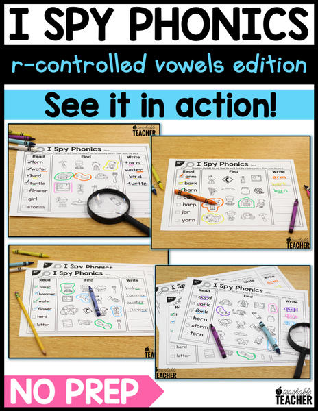 I Spy Phonics: Read & Write R-Controlled Vowel Words – A Teachable Teacher