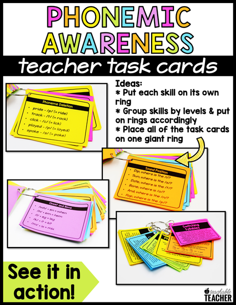 Phonemic Awareness Teacher Task Cards – A Teachable Teacher