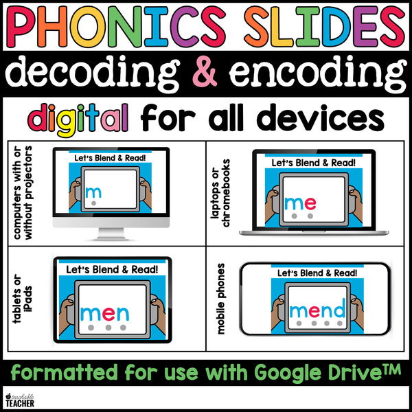 Digital Phonics Blend Words Google Slides for Decoding and Encoding SO ...