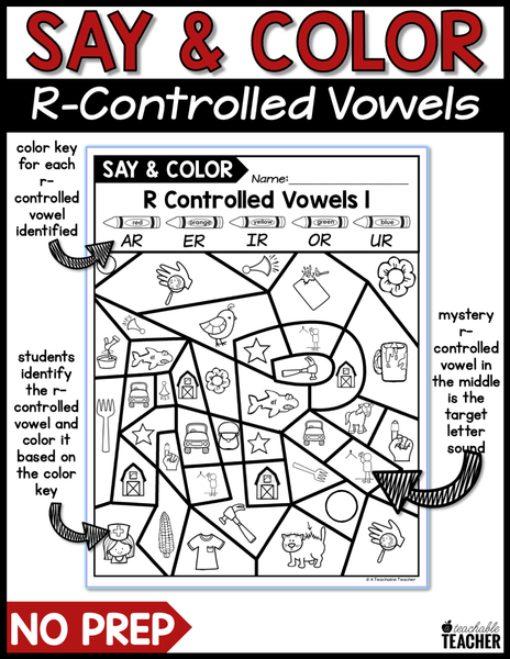 Say and Color - R-Controlled Vowels – A Teachable Teacher