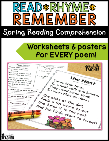 Read Rhyme Remember - Spring Reading Comprehension – A Teachable Teacher