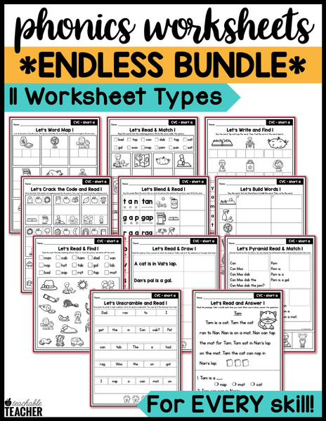 Phonics Worksheets - The Science of Reading Worksheet BUNDLE – A ...