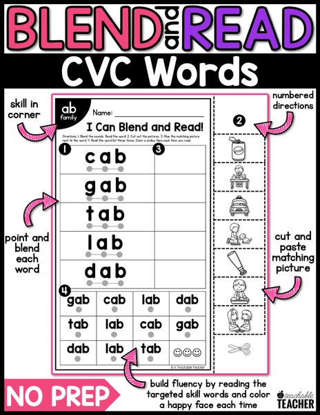 Blend and Read - CVC Words – A Teachable Teacher