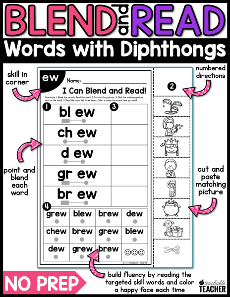 Blend and Read - Words with Diphthongs – A Teachable Teacher