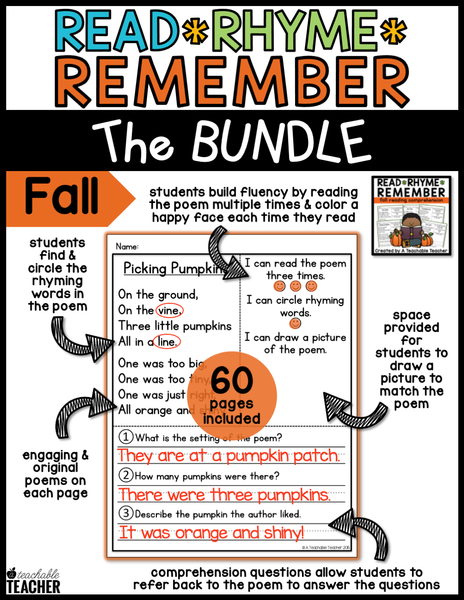 Read Rhyme Remember - The BUNDLE – A Teachable Teacher