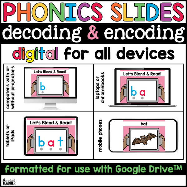 Digital Phonics CVC Words Google Slides for Decoding and Encoding Scie ...