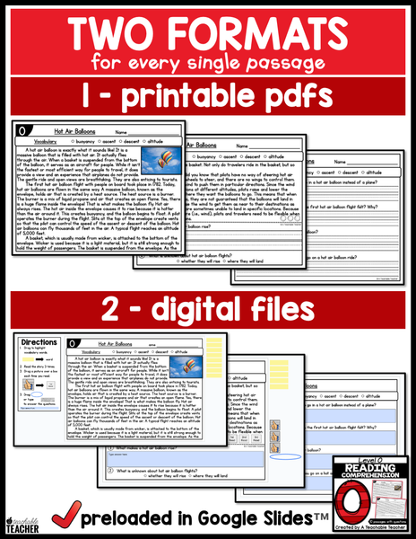 Level O Reading Comprehension Passages and Questions – A Teachable Teacher