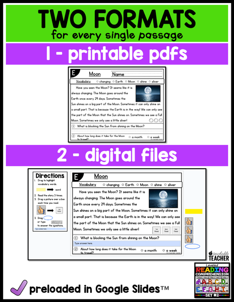 Leveled Reading Passages A-I BUNDLE SET TWO – A Teachable Teacher