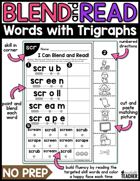 Blend and Read - Words with Trigraphs – A Teachable Teacher