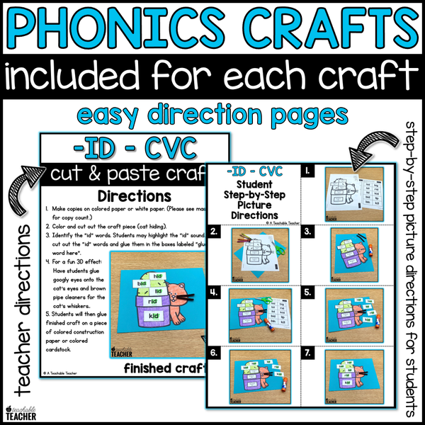 CVC Word Family Phonics Crafts – A Teachable Teacher