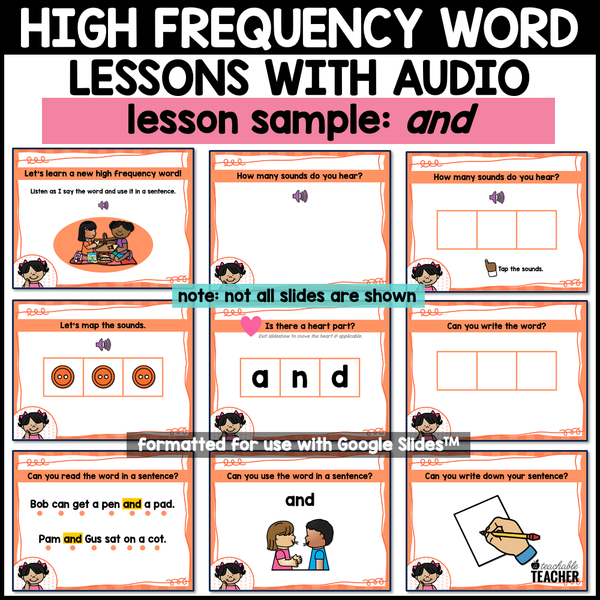 Hearts Words Google Slides Lessons High Frequency Words Science of Rea ...