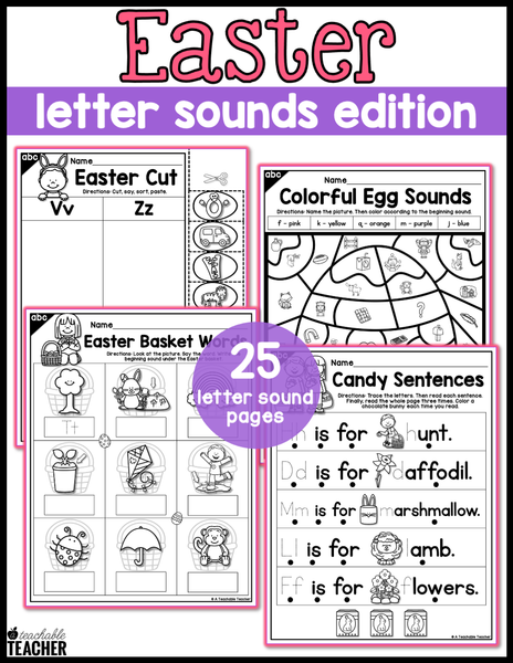 Easter Letter Sounds Activities- NO PREP Phonics Worksheets – A ...