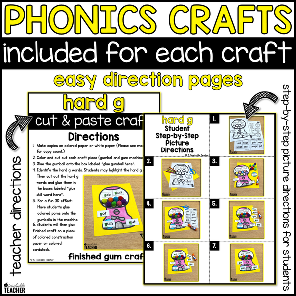 Soft/Hard C&G Phonics Crafts – A Teachable Teacher