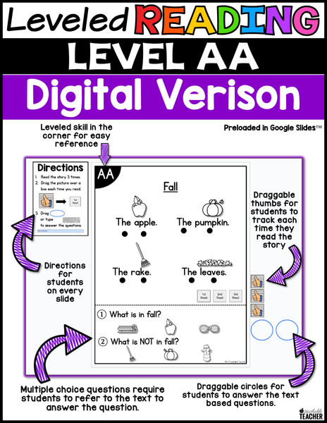 Level AA Reading Comprehension Passages and Questions – A Teachable Teacher