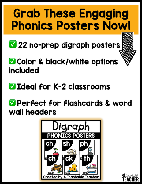 Digraph Phonics Posters – A Teachable Teacher