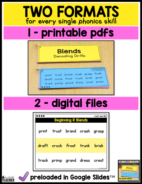 Decoding Drills for Building Phonics Fluency - The Blends Edition – A ...