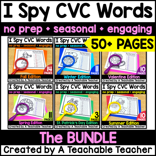 I Spy CVC Words - The BUNDLE (Through the Year) – A Teachable Teacher