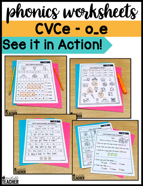 CVCe - o_e Phonics Worksheets - The Science of Reading – A Teachable ...