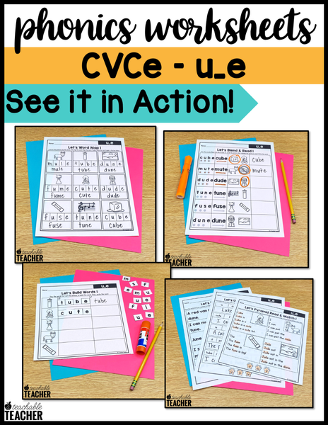 CVCe - u_e Phonics Worksheets - The Science of Reading – A Teachable ...